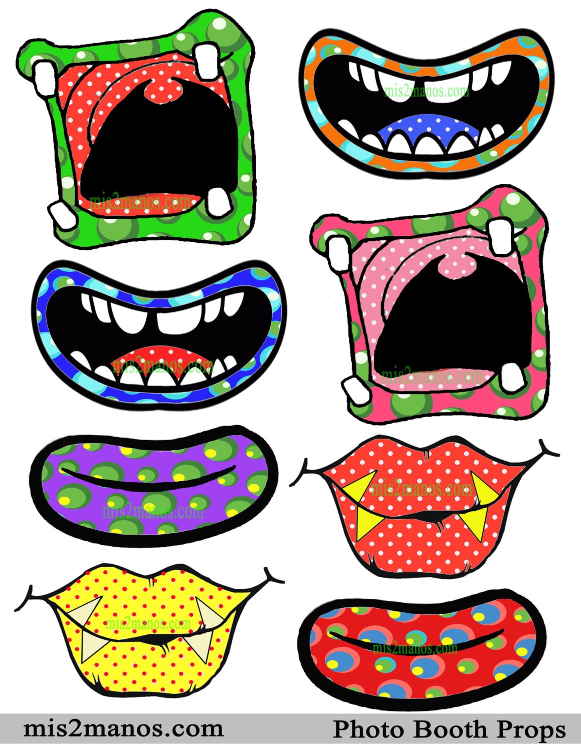 Monster Photo Booth Props SET of 10 Monster Birthday | Etsy