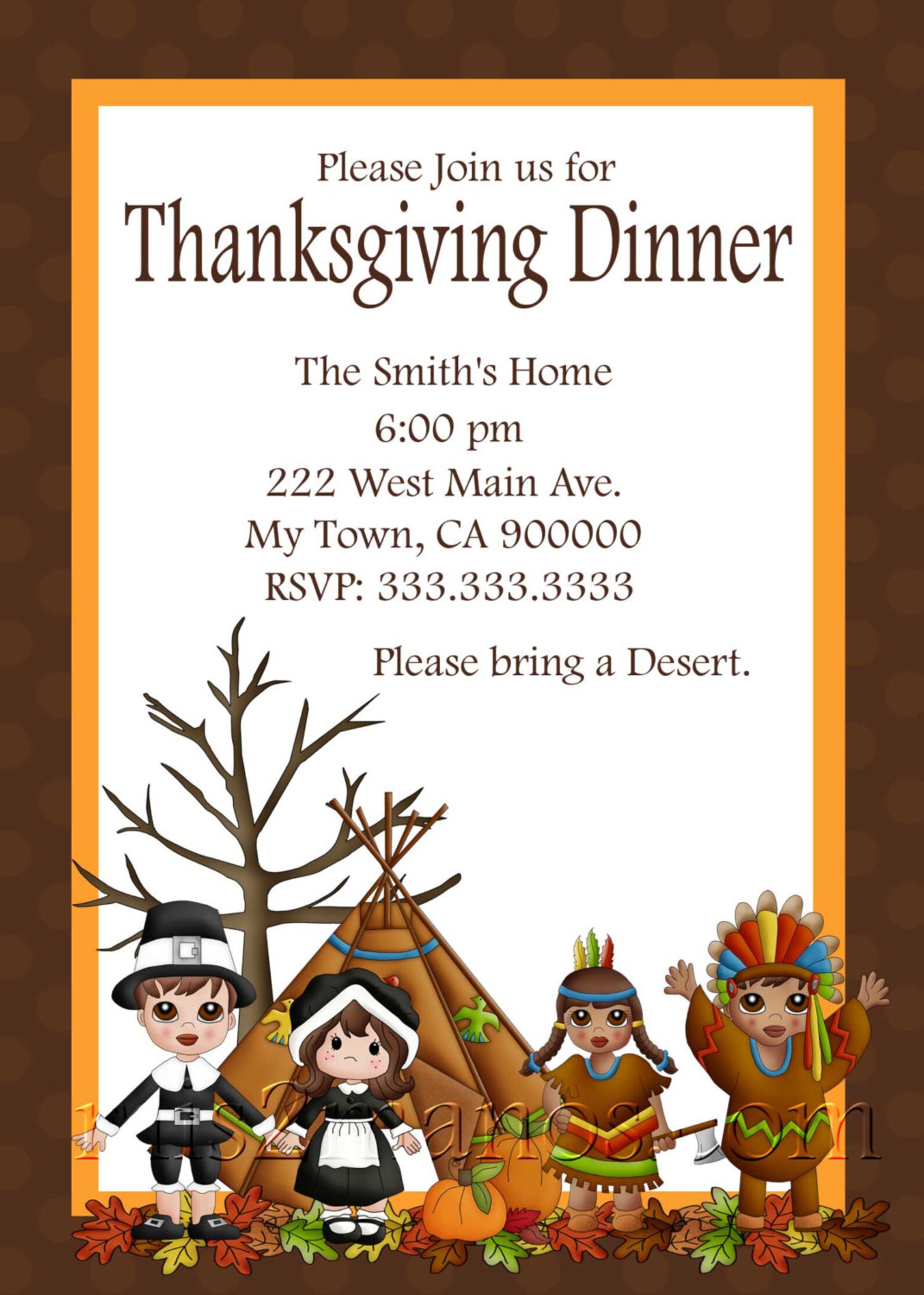 Thanksgiving Dinner Invitation Diy Printable Party Invites Etsy