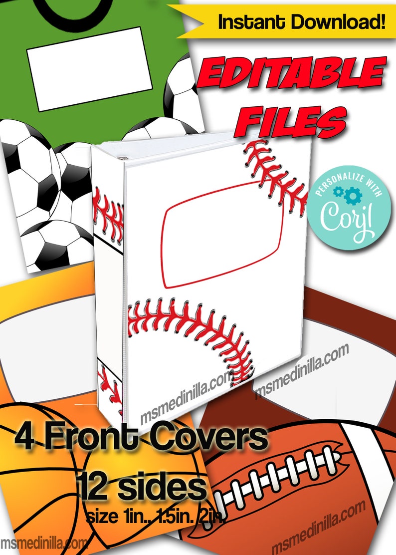 Sports Binder Covers Baseball Football Basketball Soccer. Student ...