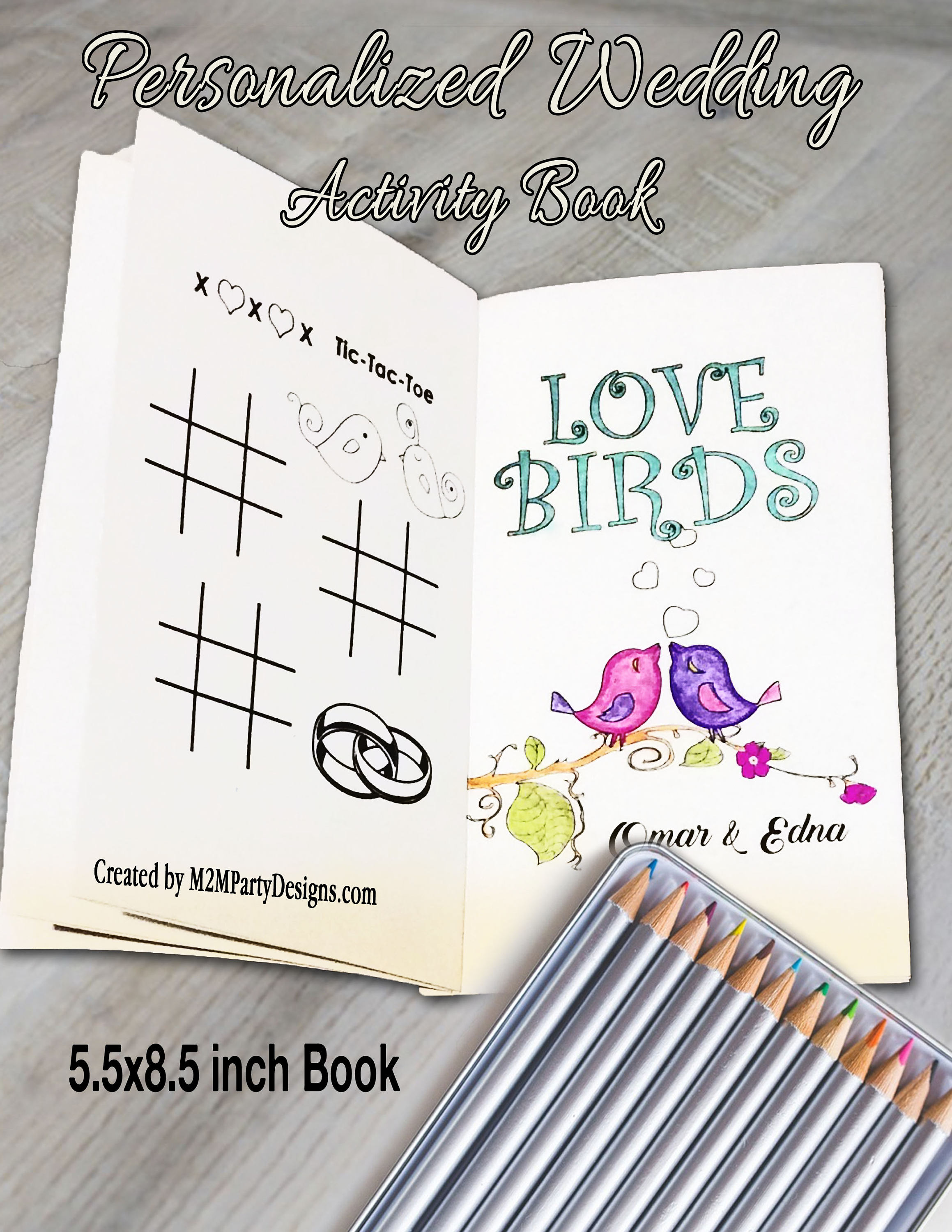Personalized Wedding Coloring and Activity Book Reception | Etsy
