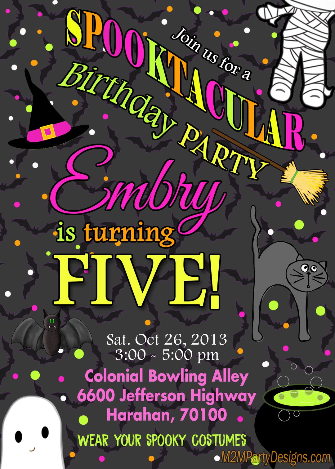 Halloween Birthday Invitation Personalized Printable Party Invites ...