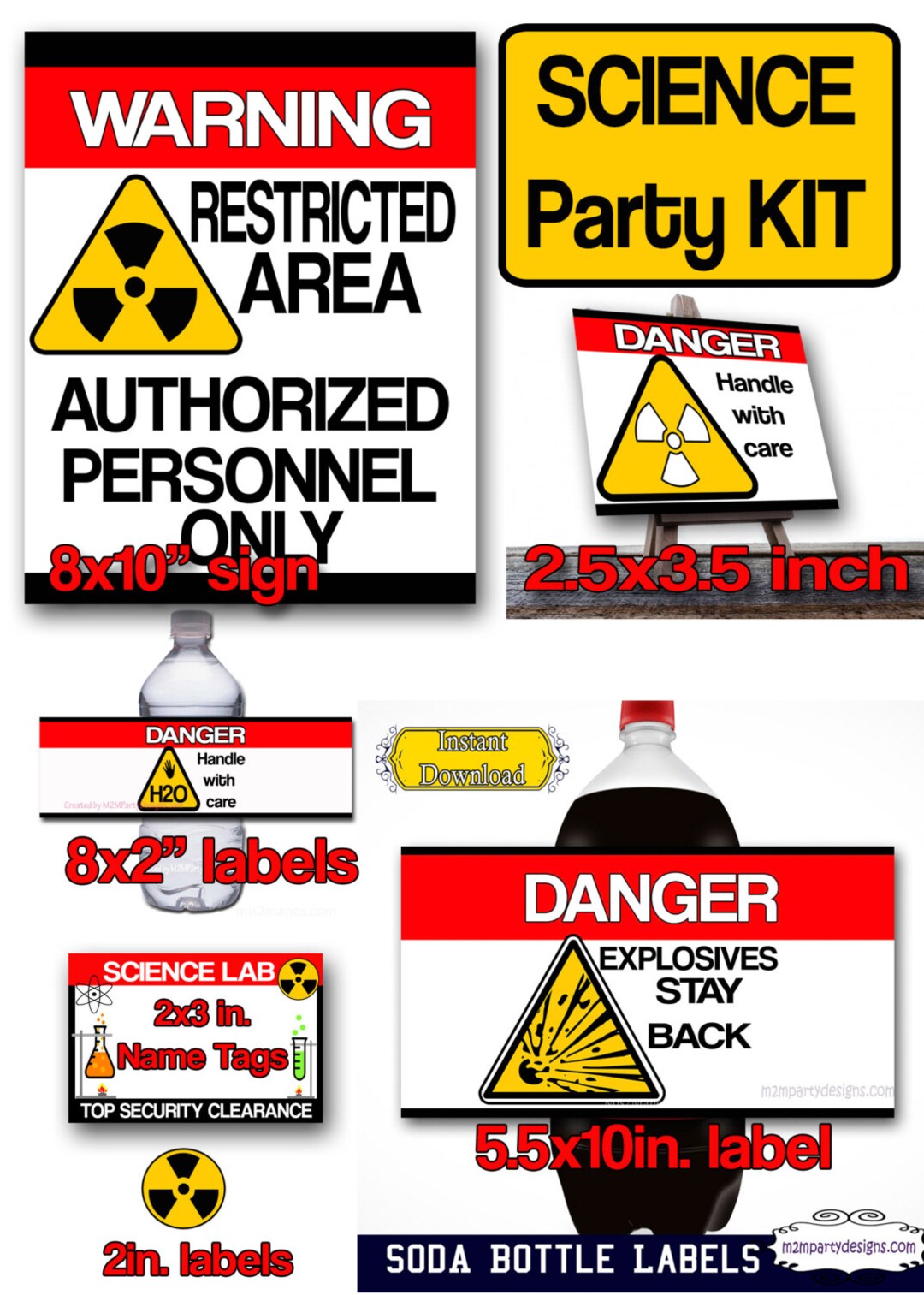 Science Party Kit, Science Bundle Tags, Sign,soda, Water Labels ...