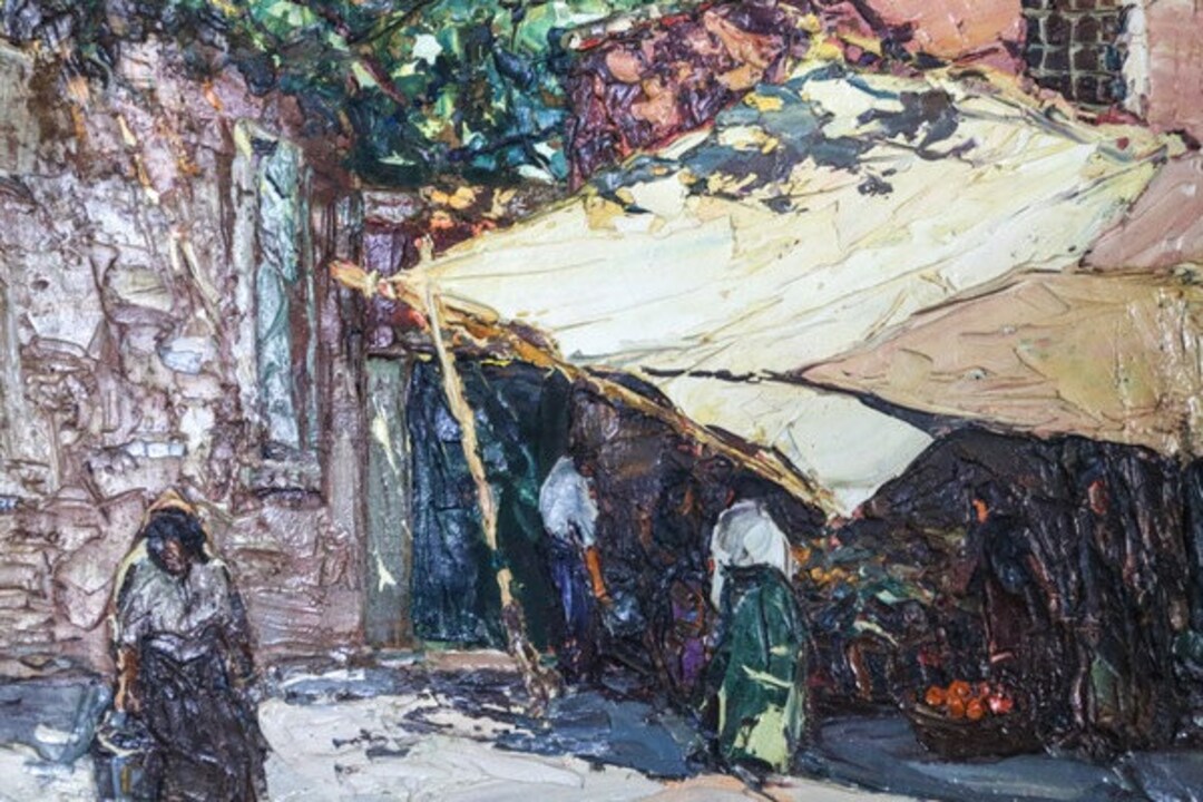 Louis Bonamici Oil Painting Signed in Original Antique Frame, French ...