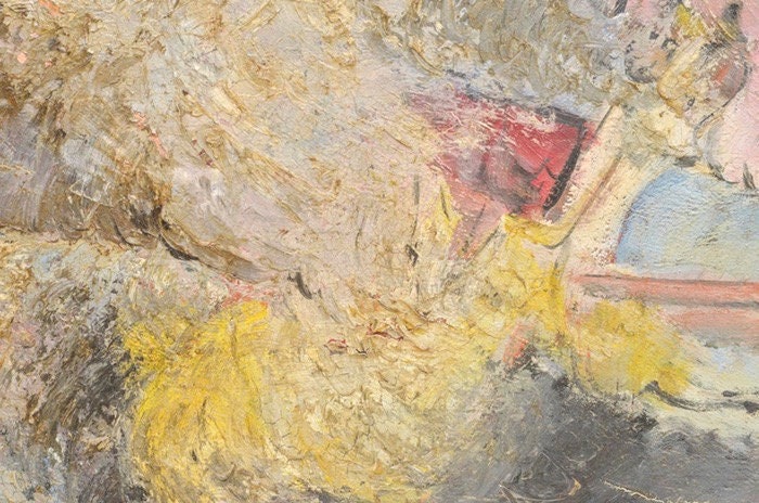 Yonia Fain Abstract Oil Painting Jewish Holocaust Survivor With Pastel ...