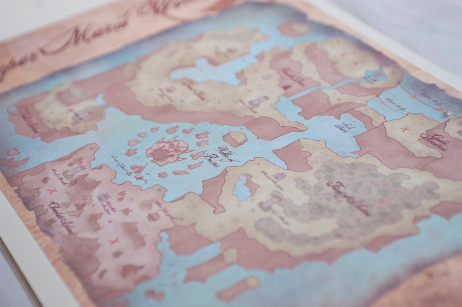 Vintage Gamer World Map // Antique Style Video Game Map // - Etsy