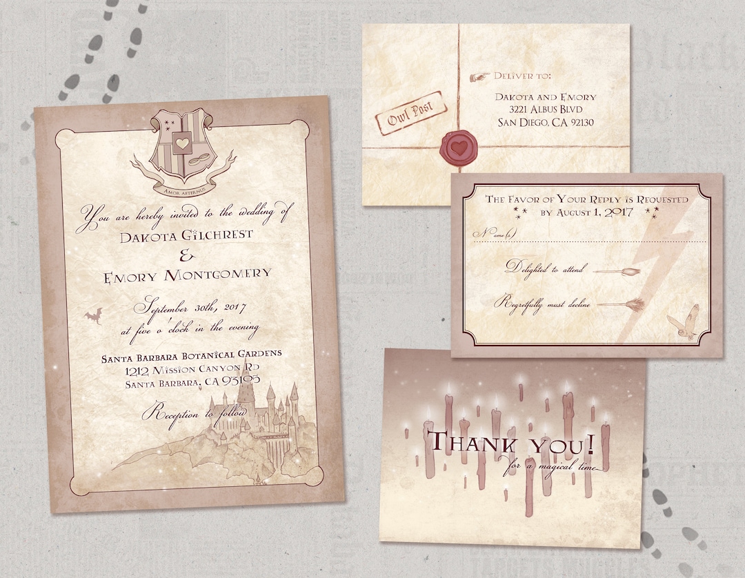 Magical Wedding Invitation // Geeky Wizarding Wedding // Custom Wedding ...