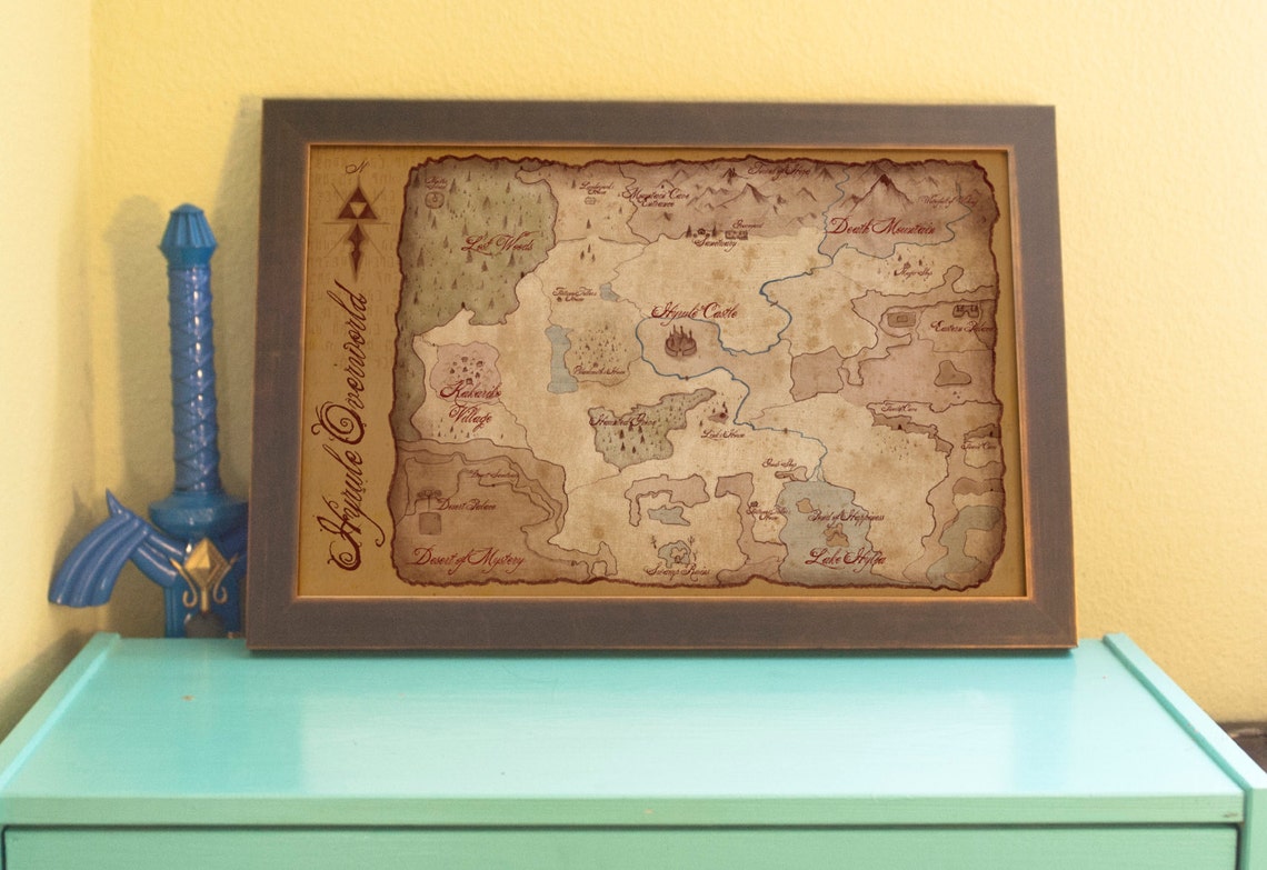 Hyrule Overworld Map // Legend of Zelda A Link to the Past // - Etsy
