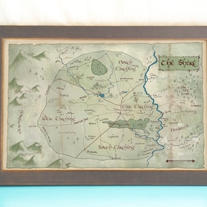 Map of the Shire Print // Illustrated Middle Earth Art // LOTR Art - Etsy