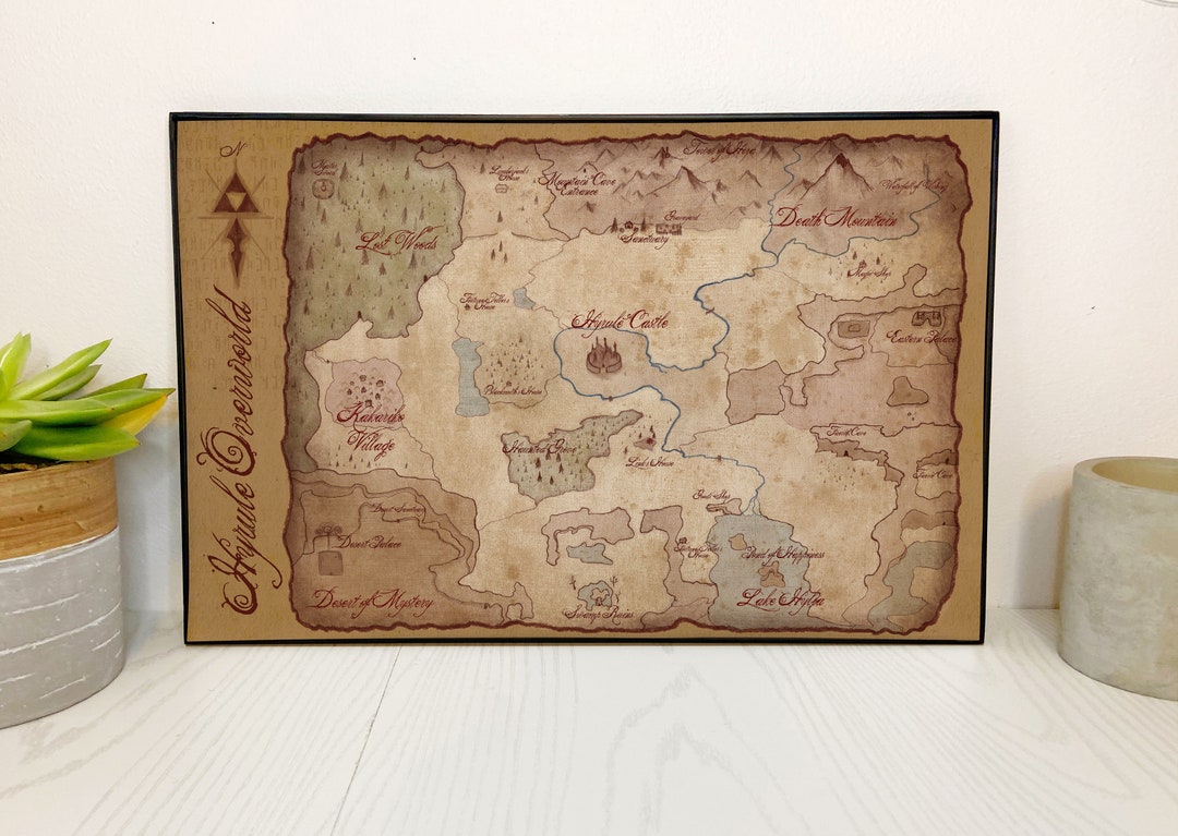 Hyrule Overworld Map // Legend of Zelda, A Link to the Past // Vintage ...