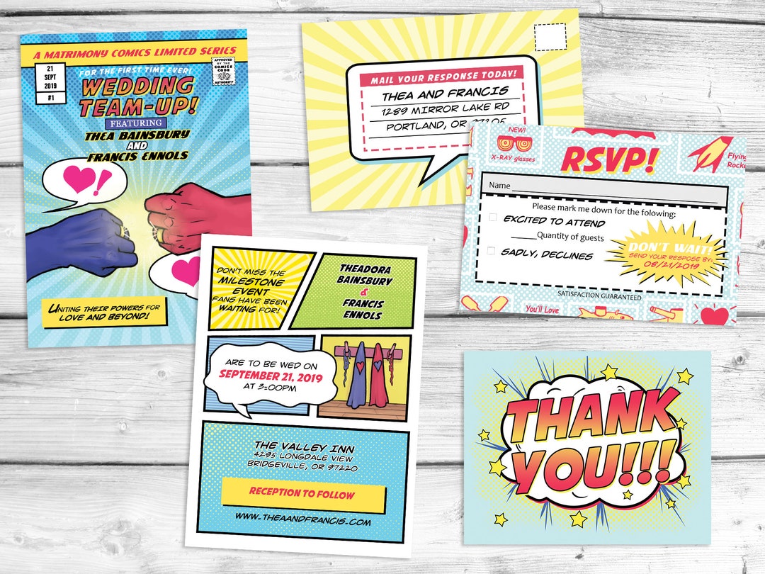 Superhero Wedding Invitations // Comic Book Invitation // DIGITAL Geeky ...