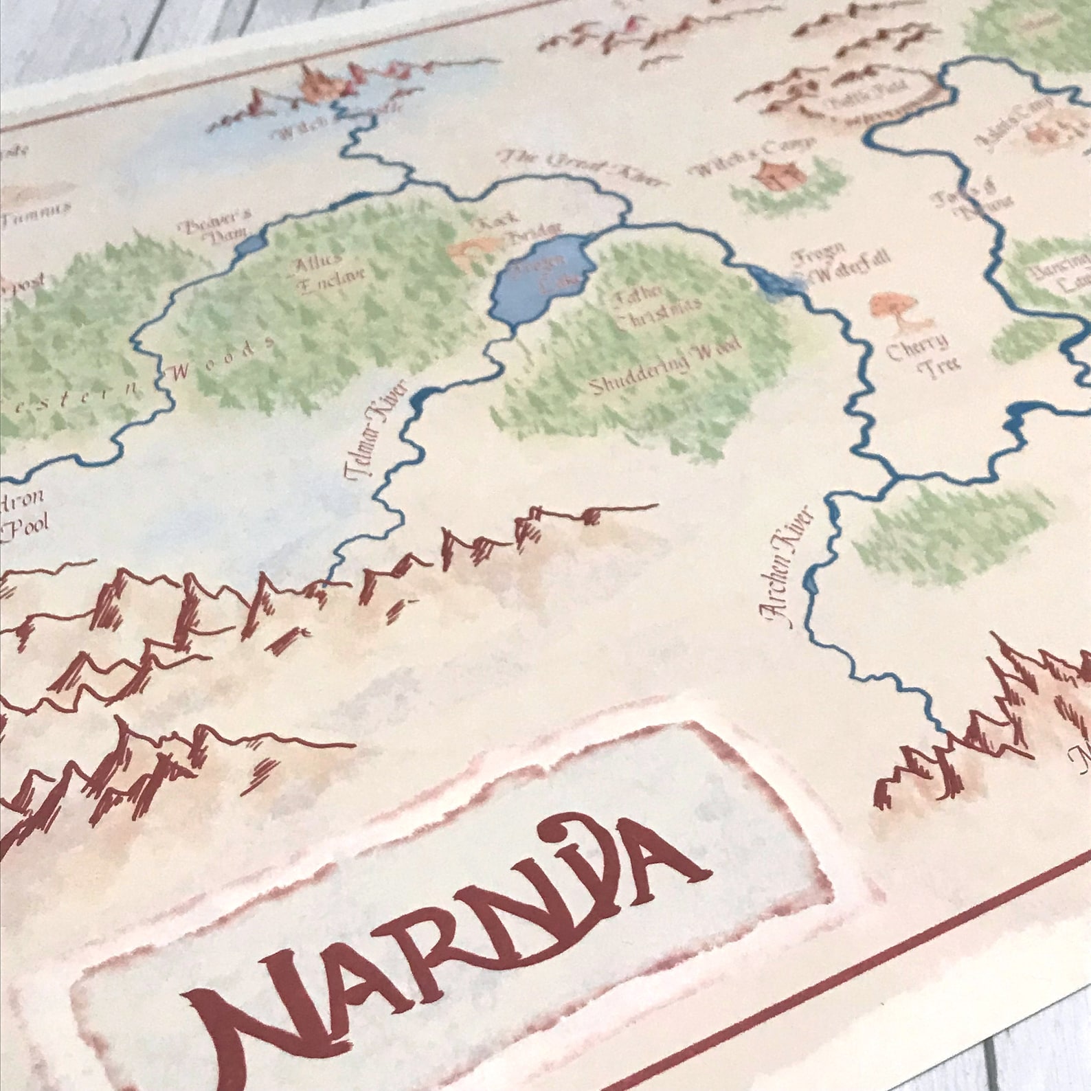 Narnia Map // The Lion the Witch & the Wardrobe Art Print // | Etsy