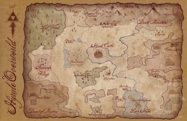 Hyrule Overworld Map // Legend of Zelda A Link to the Past // | Etsy UK