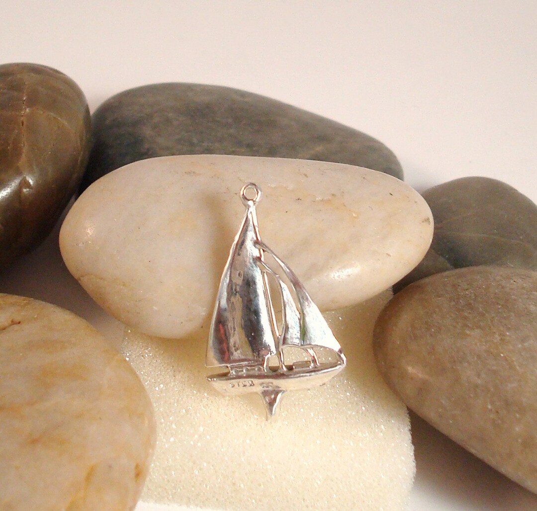 Sailboat Charm Cast in Sterling Silver .925 - Made to Order - Etsy