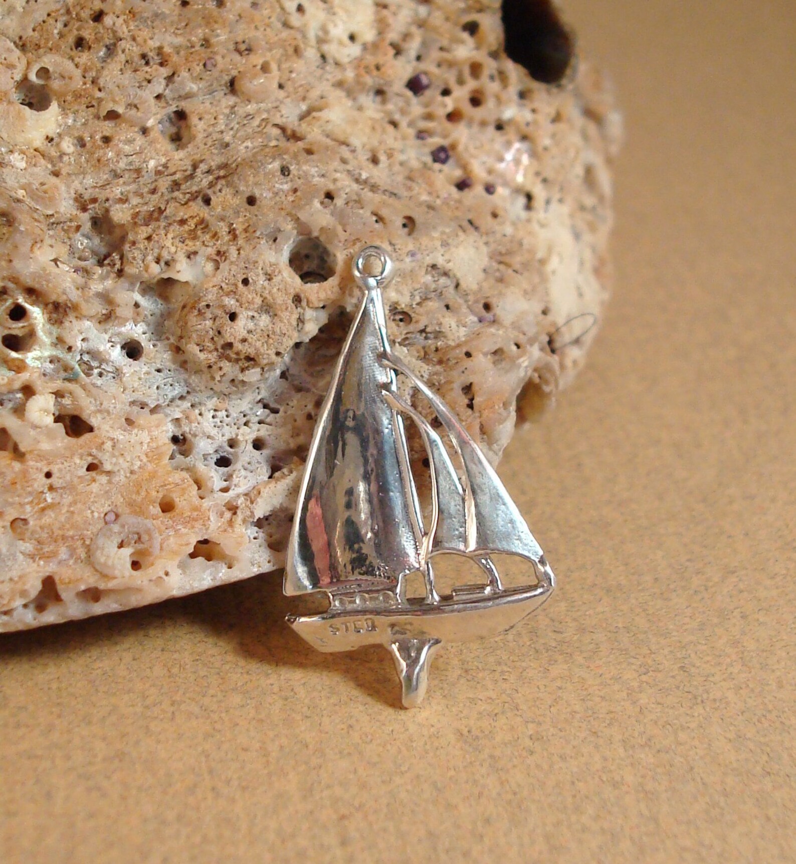 Sailboat Charm Cast in Sterling Silver .925 - Made to Order - Etsy