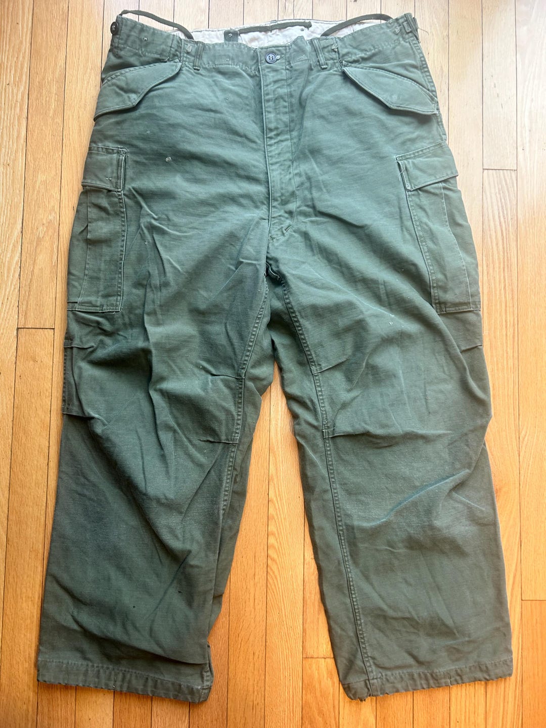 Men's Vintage Green U.S Army Military M51 Field Trousers Shell M-1951 Cargo Pants Sz-regular ...