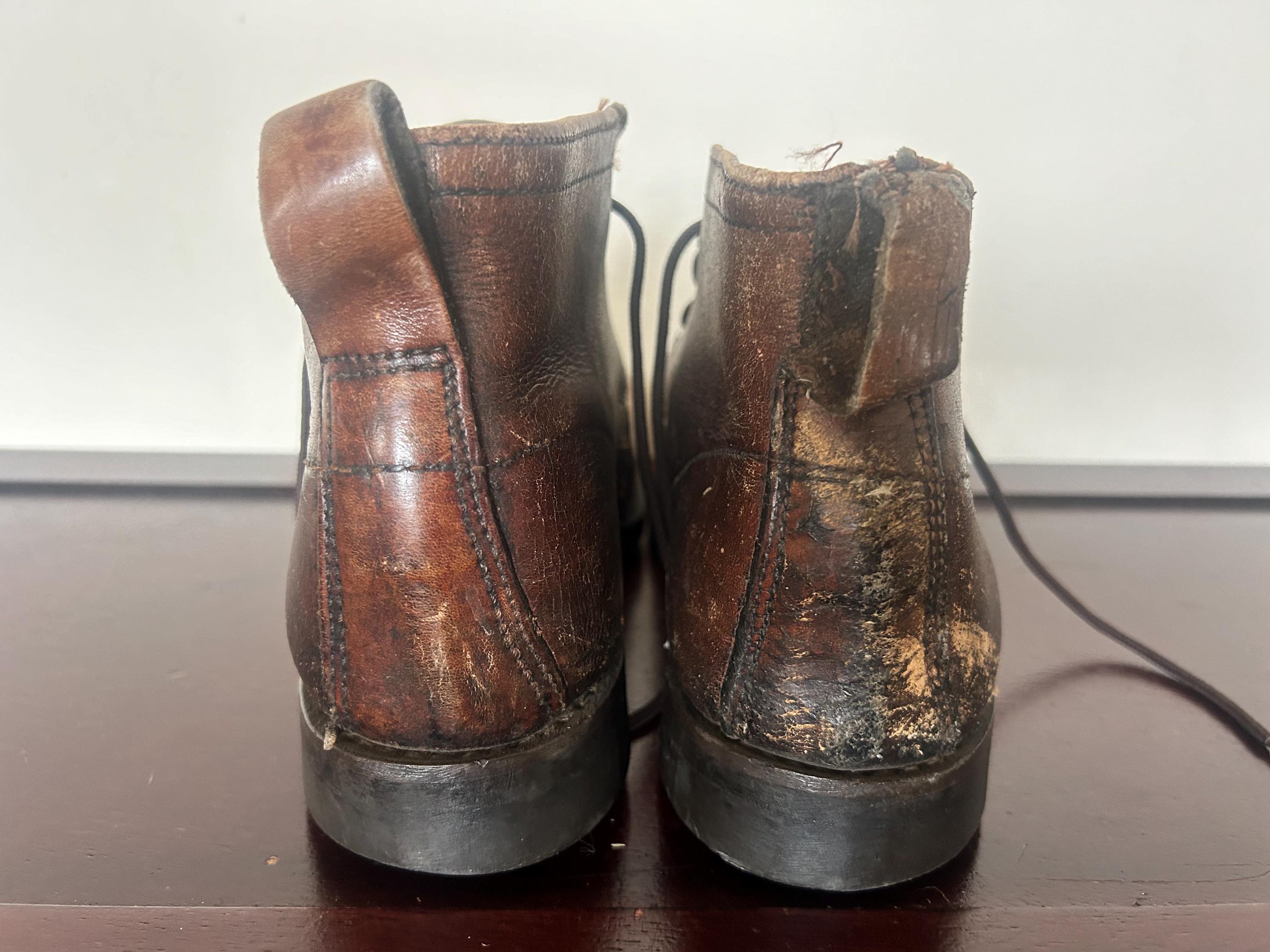 Men's Vintage Brown Leather GOKEY Botte Sauvage Snake Proof Ankle Moc ...