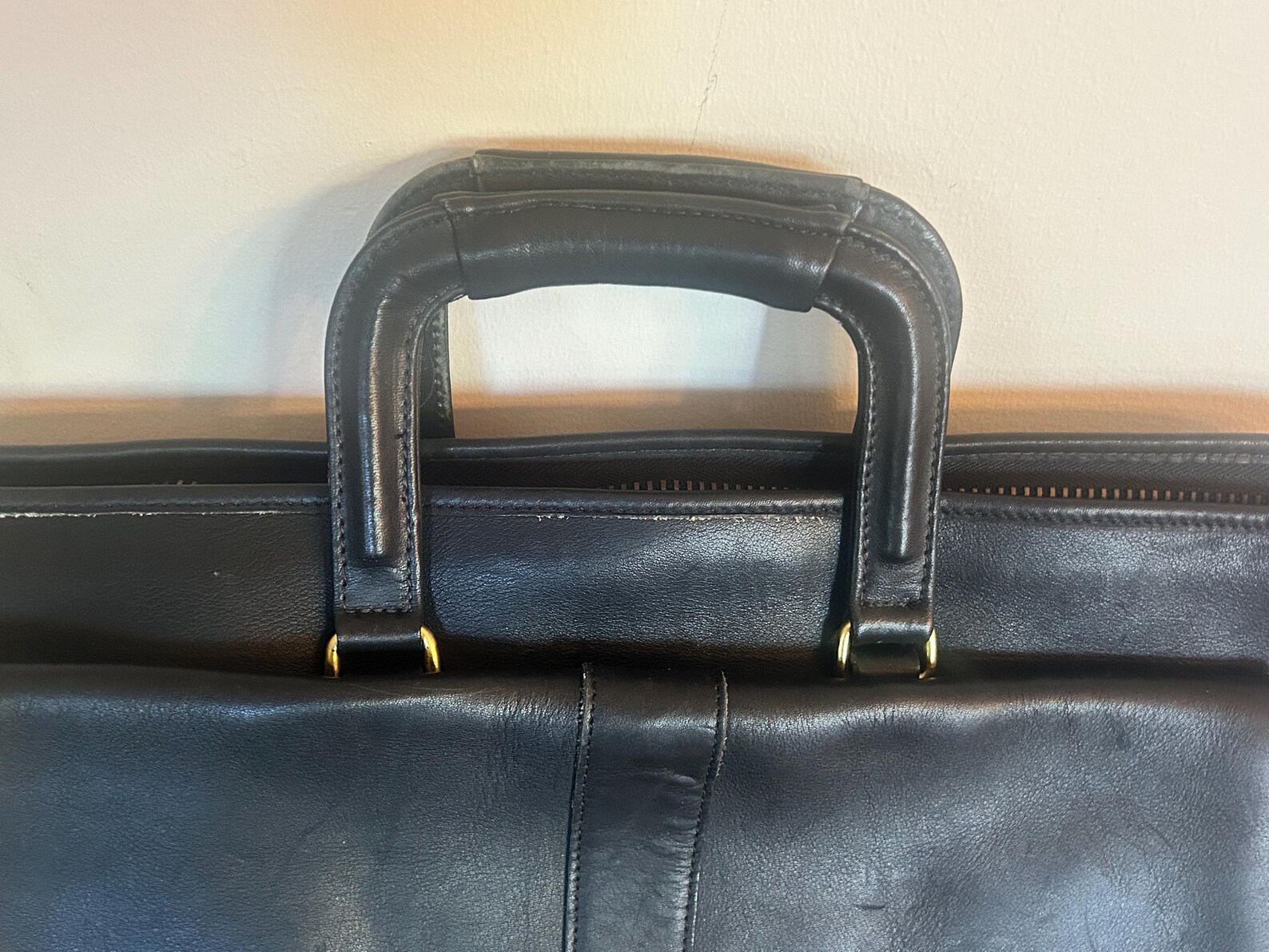 Men's Vintage Black Leather COACH Harrison Briefcase Attache Laptop ...
