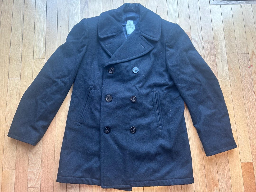 Men's Vintage U.S Navy USN DSCP Sterlingwear Military Naval Kersey Wool ...