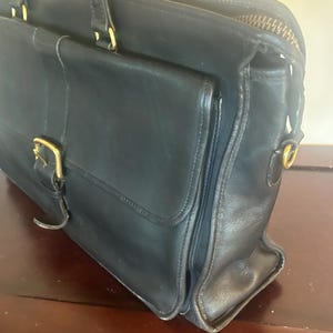 Men's Vintage Black Leather COACH Harrison Briefcase Attache Laptop ...