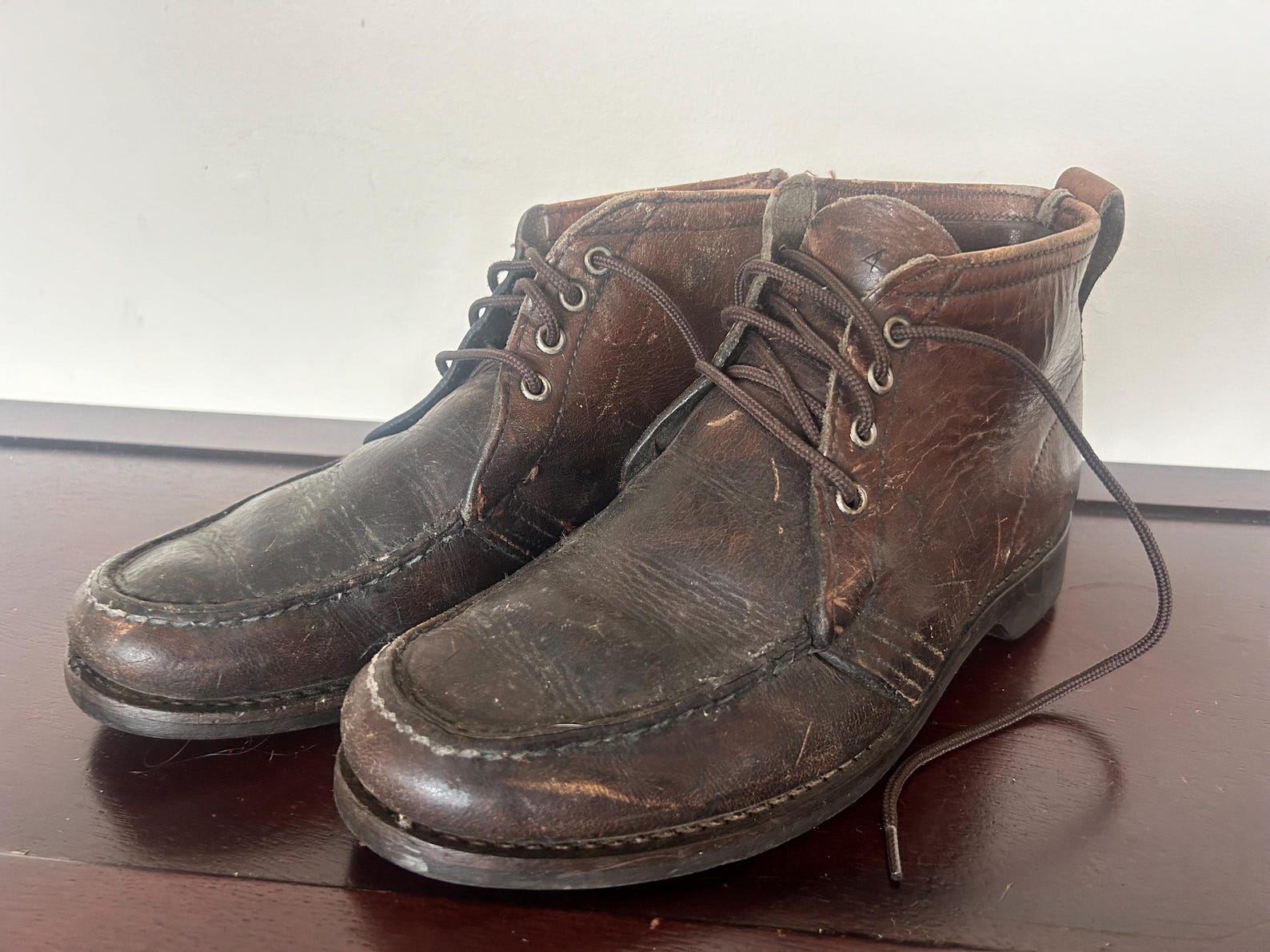 Men's Vintage Brown Leather GOKEY Botte Sauvage Snake Proof Ankle Moc ...