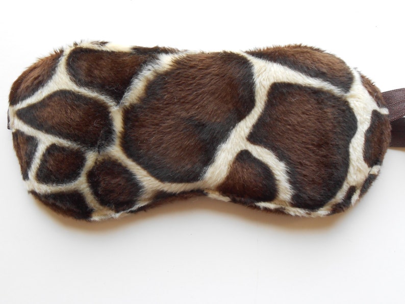 Giraffe Print Faux Fur Sleep Mask. - Etsy