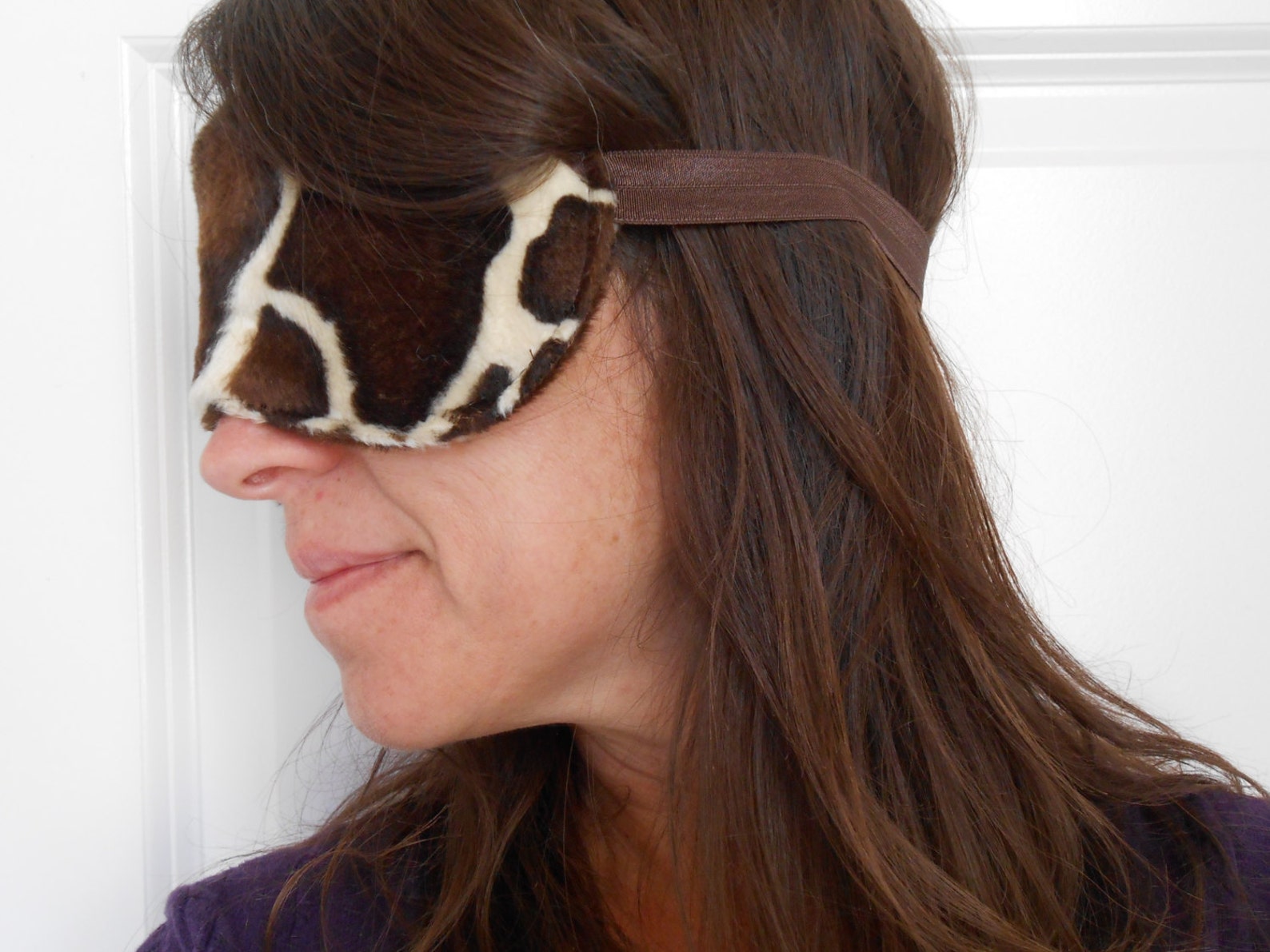 Giraffe Print Faux Fur Sleep Mask. - Etsy
