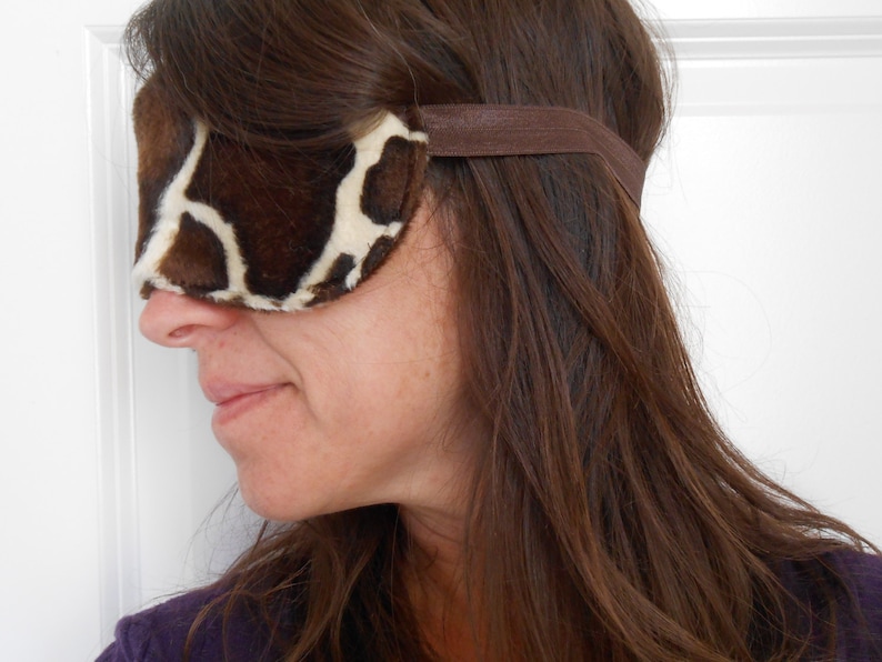 Giraffe Print Faux Fur Sleep Mask. - Etsy