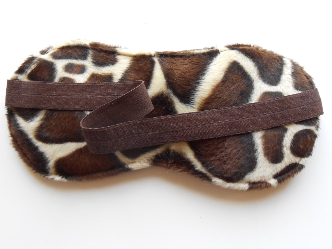 Giraffe Print Faux Fur Sleep Mask. - Etsy