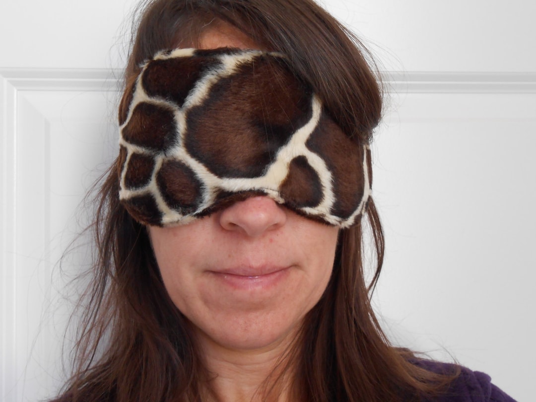 Giraffe Print Faux Fur Sleep Mask. - Etsy