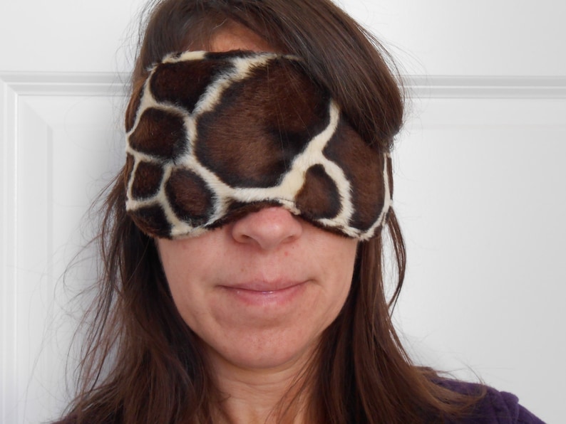 Giraffe Print Faux Fur Sleep Mask. - Etsy