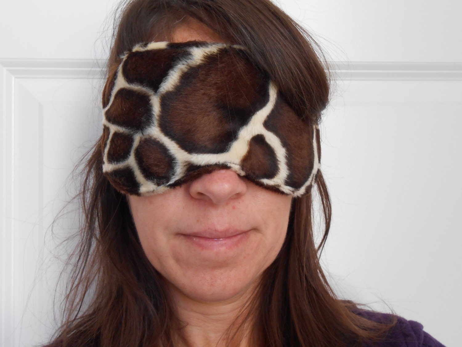 Giraffe Print Faux Fur Sleep Mask. - Etsy
