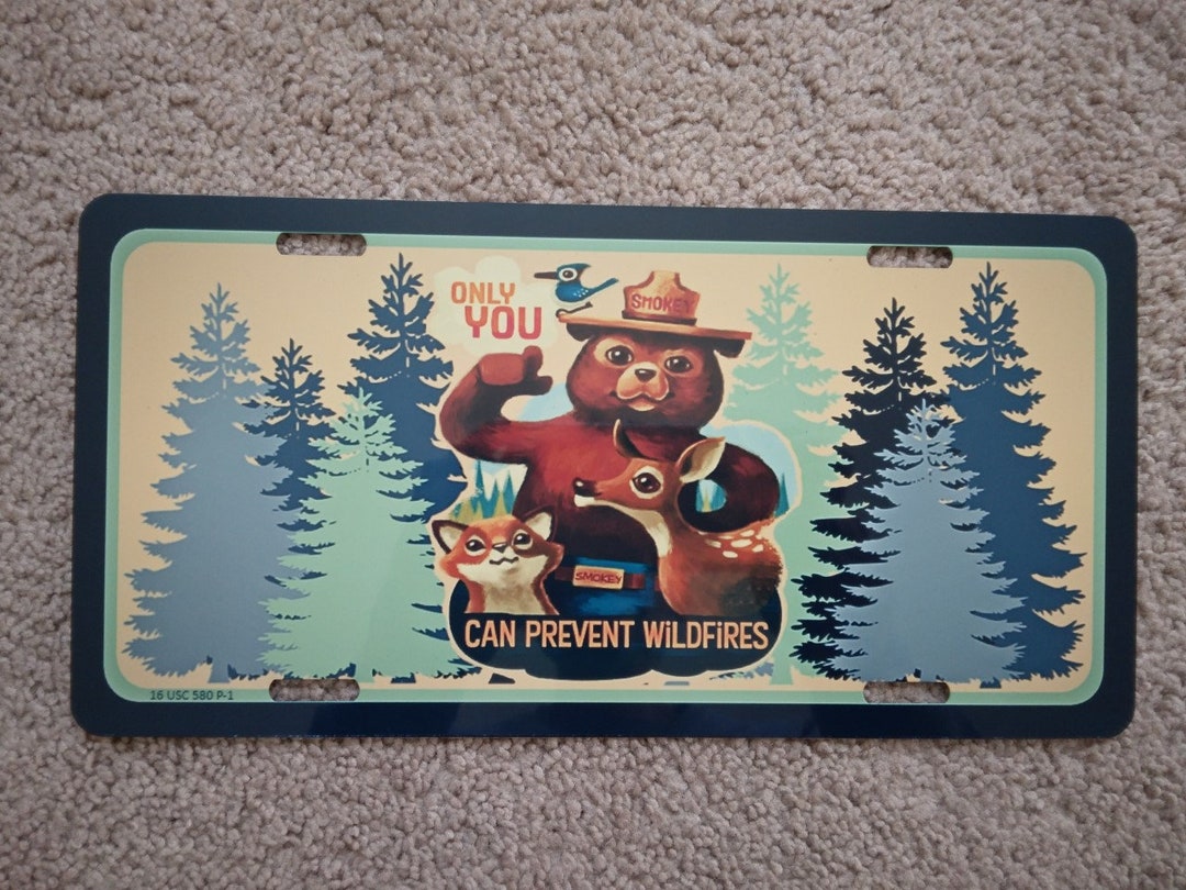Smokey Bear 6"x12" License Plate Officially Licensed U.S. Forest ...