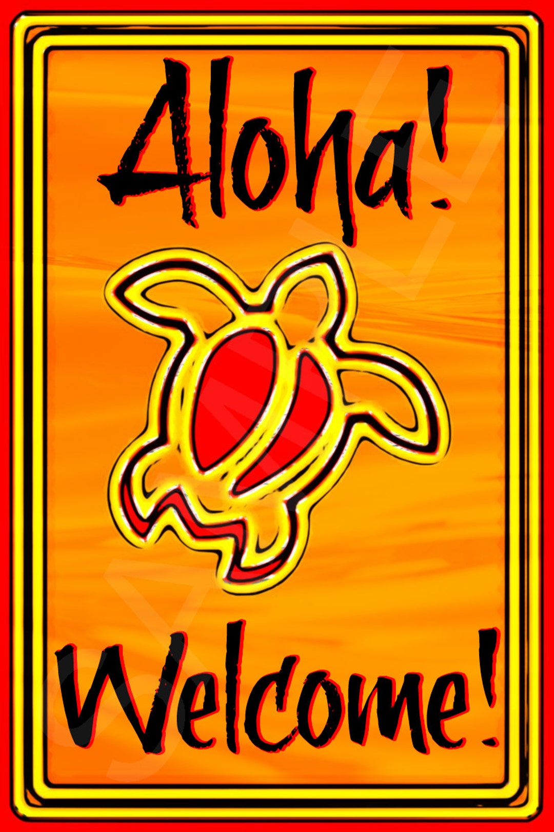 Aloha Welcome Honu Sea Turtle Sign Made in Hawaii USA! All Weather ...