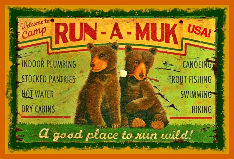 Camp Run A Muk Sign 8x12 Metal Sign Summer Camp Lake House Etsy