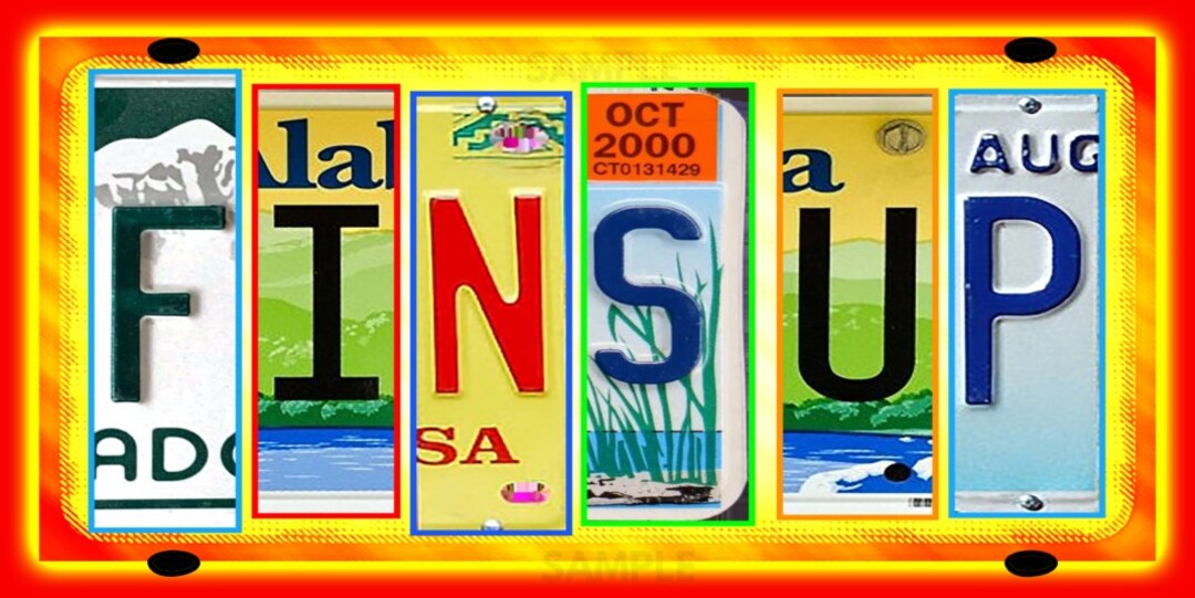 6"x12" Metal License Plate FINS UP! RIP Jimmy Buffett Tribute! Perfect ...