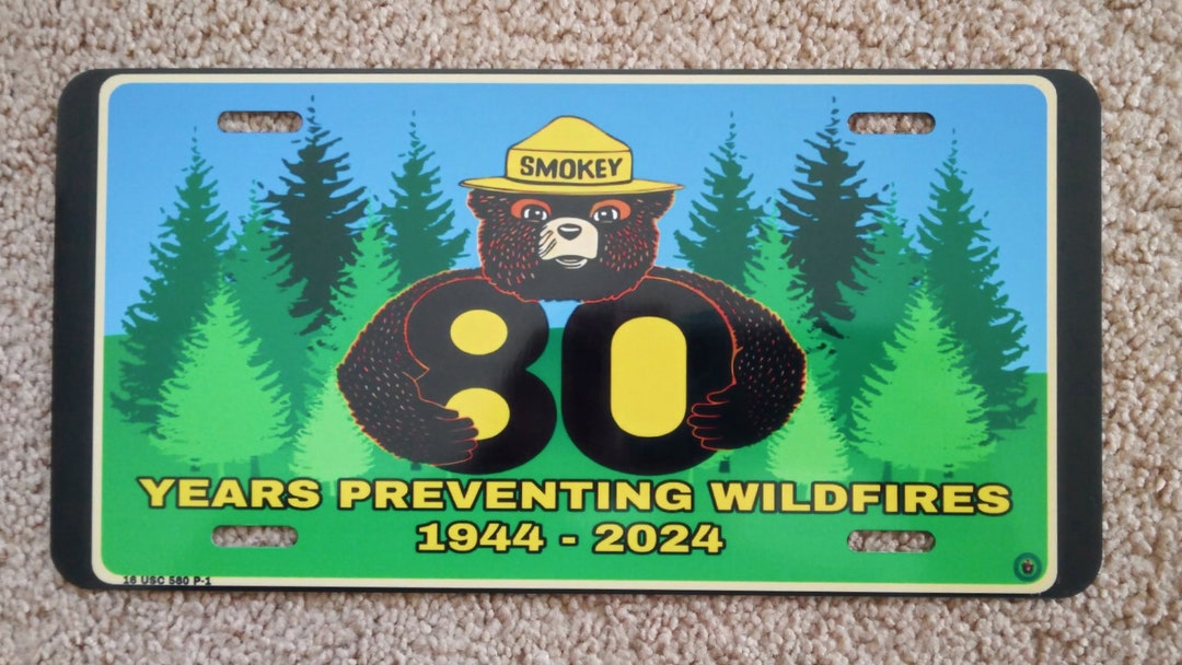 Limited Edition! Smokey Bear 6"x12" License Plate 80th Birthday ...