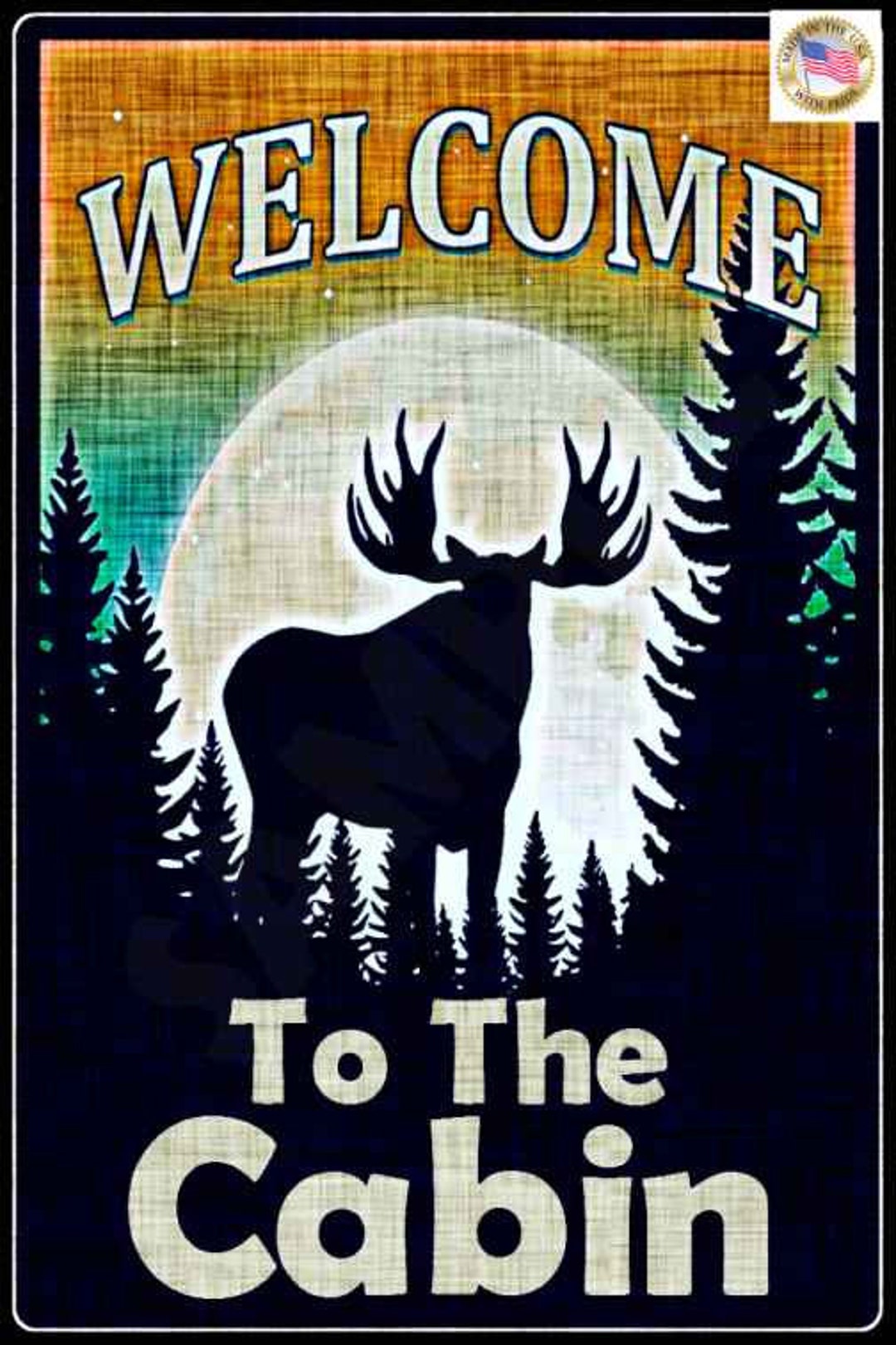 Welcome to the Cabin Moose 8x12 Distressed All Weather Metal Sign Made ...