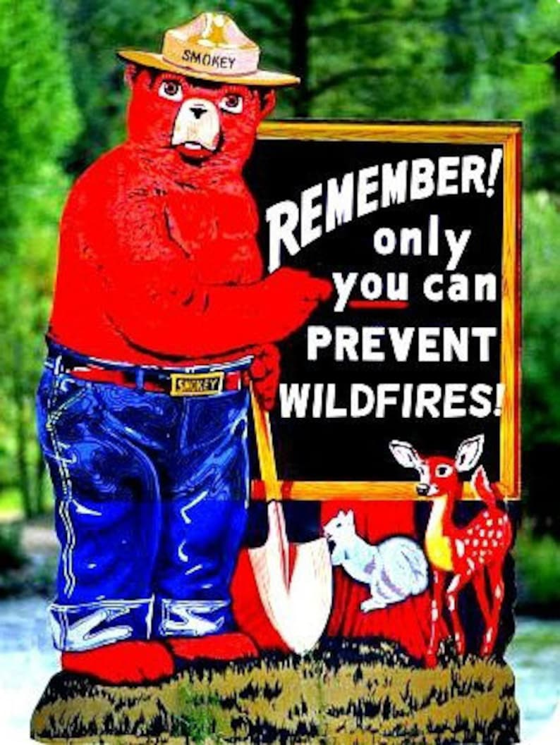 8"x12" All Weather Metal Smokey Bear Sign Made in USA! Limited Edition ...