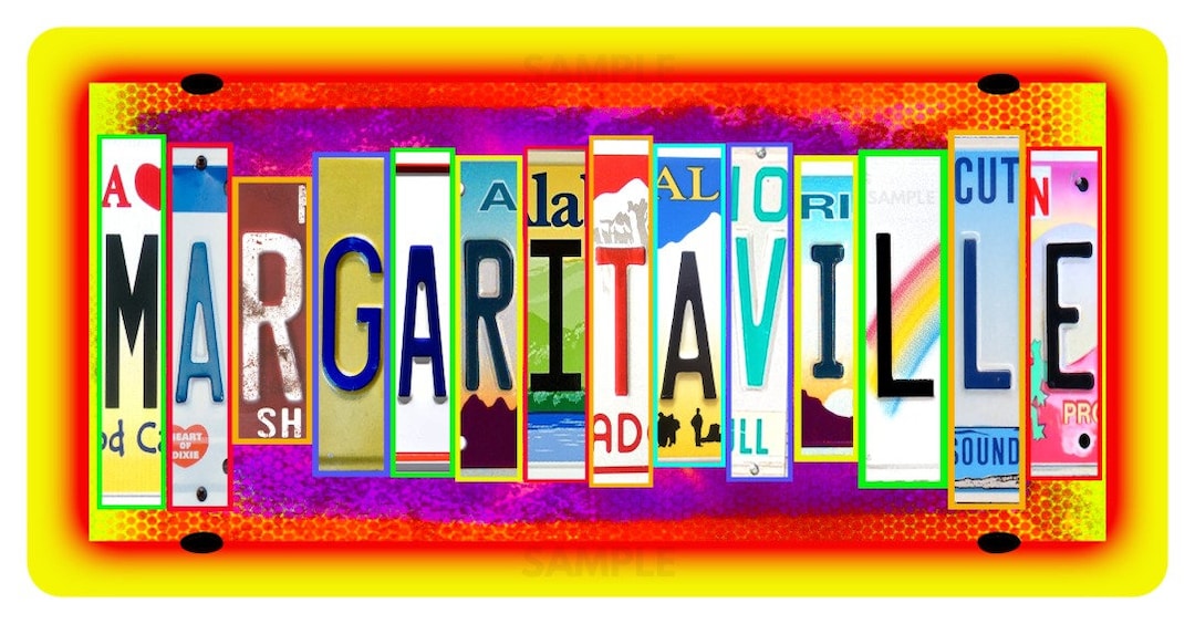 6"x12" Metal License Plate! Rip Jimmy Buffett Tribute! Fins Up! Bubbles ...