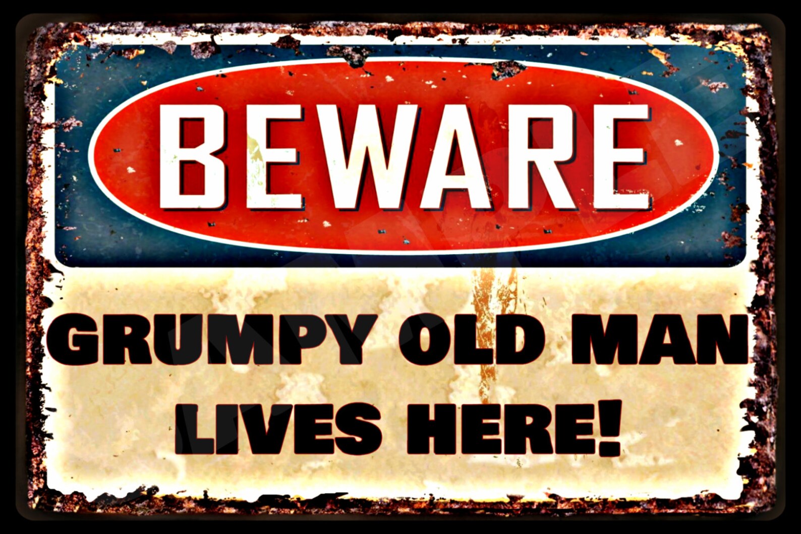 Warning Grumpy Old Man 8x12 Metal Sign Made in | Etsy
