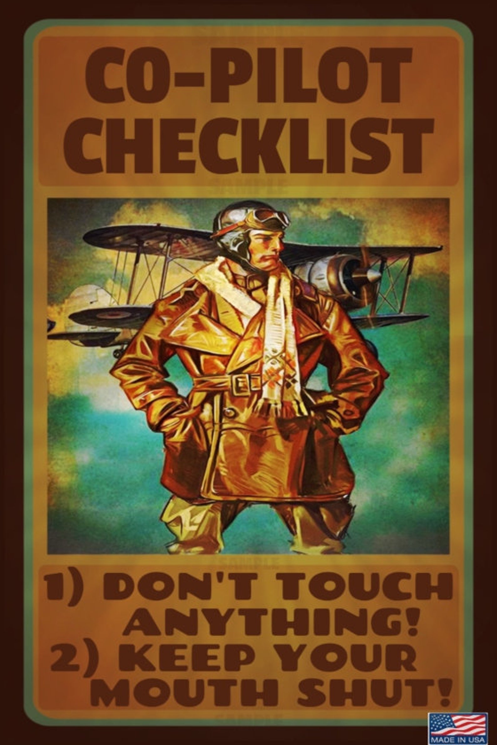 Co-pilot Checklist Sign 8x12 All Weather Metal | Etsy