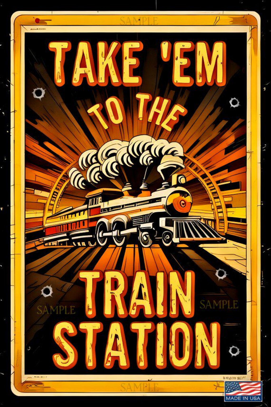 World's Greatest Signs! 8"x12" Train Station Metal Sign Made in USA ...