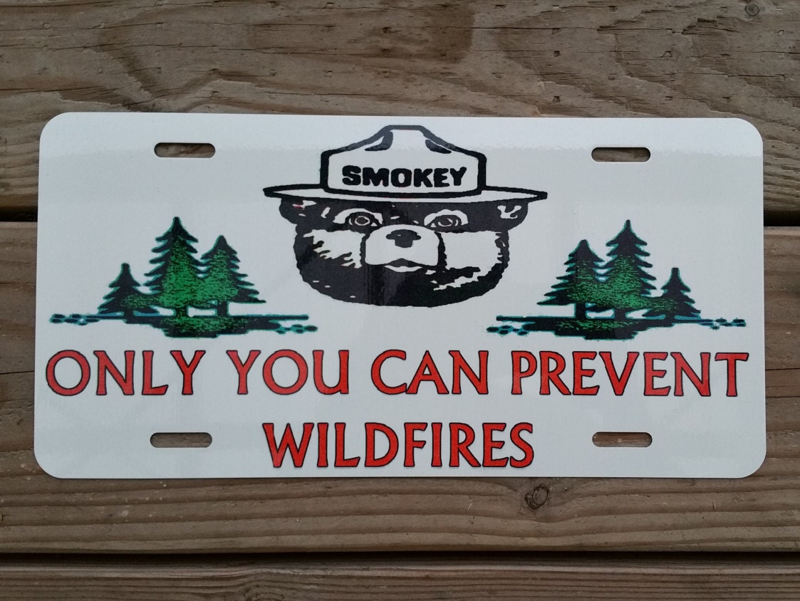 Smokey Bear License Plate Made In Usa Limited Edition Etsy