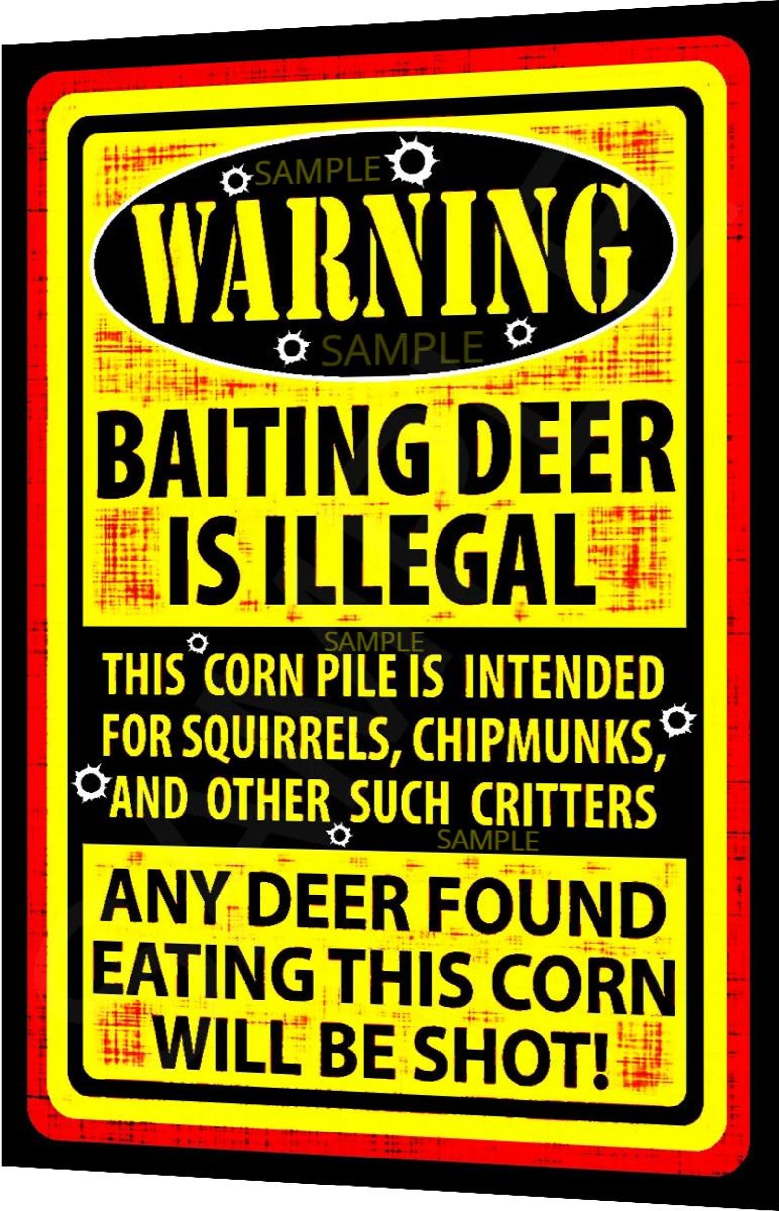 Deer Baiting Sign Made in the USA Funny Rustic Hunter Hunting Log Cabin ...