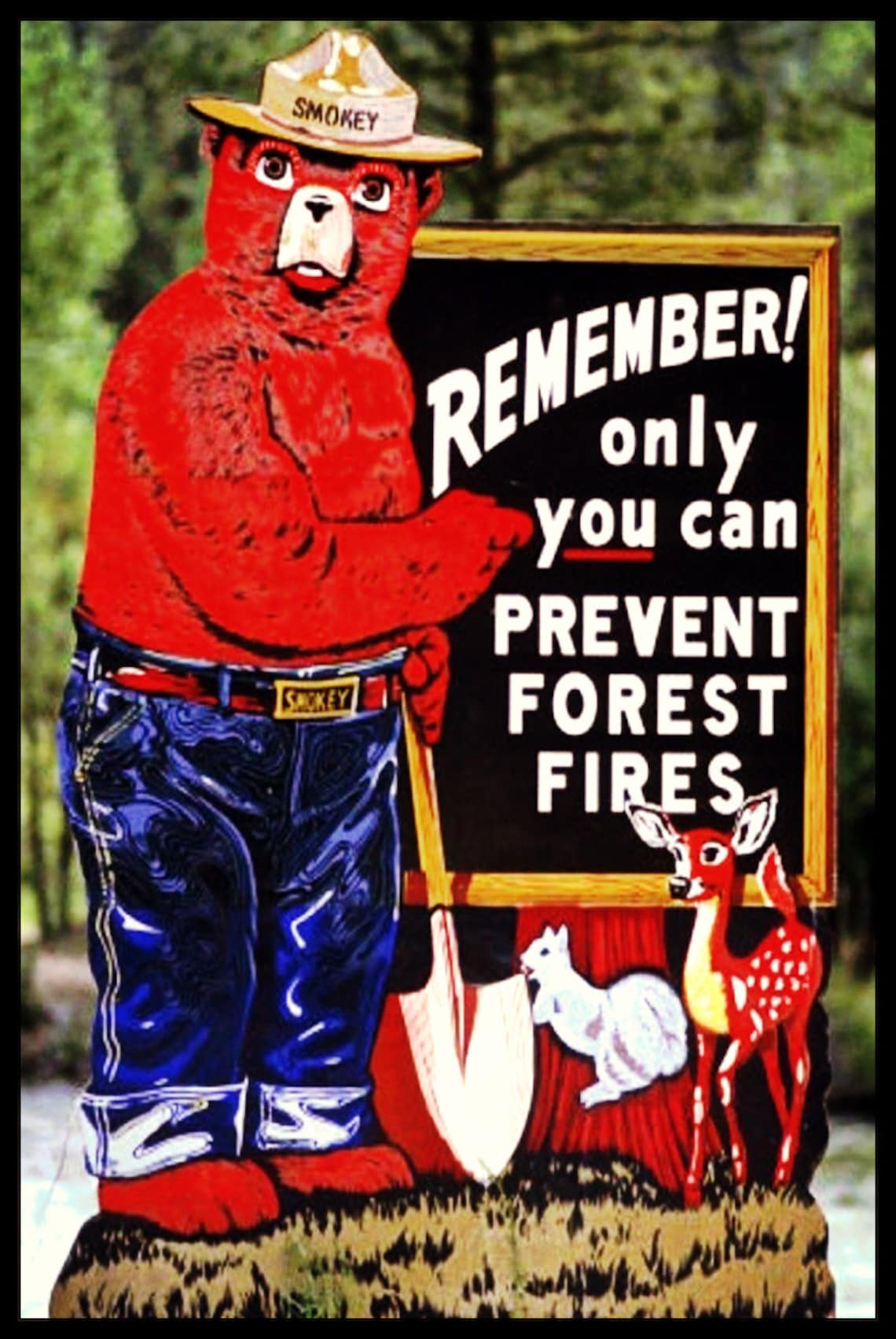 Smokey Bear Remember Sign Made In Usa Limited Edition Etsy