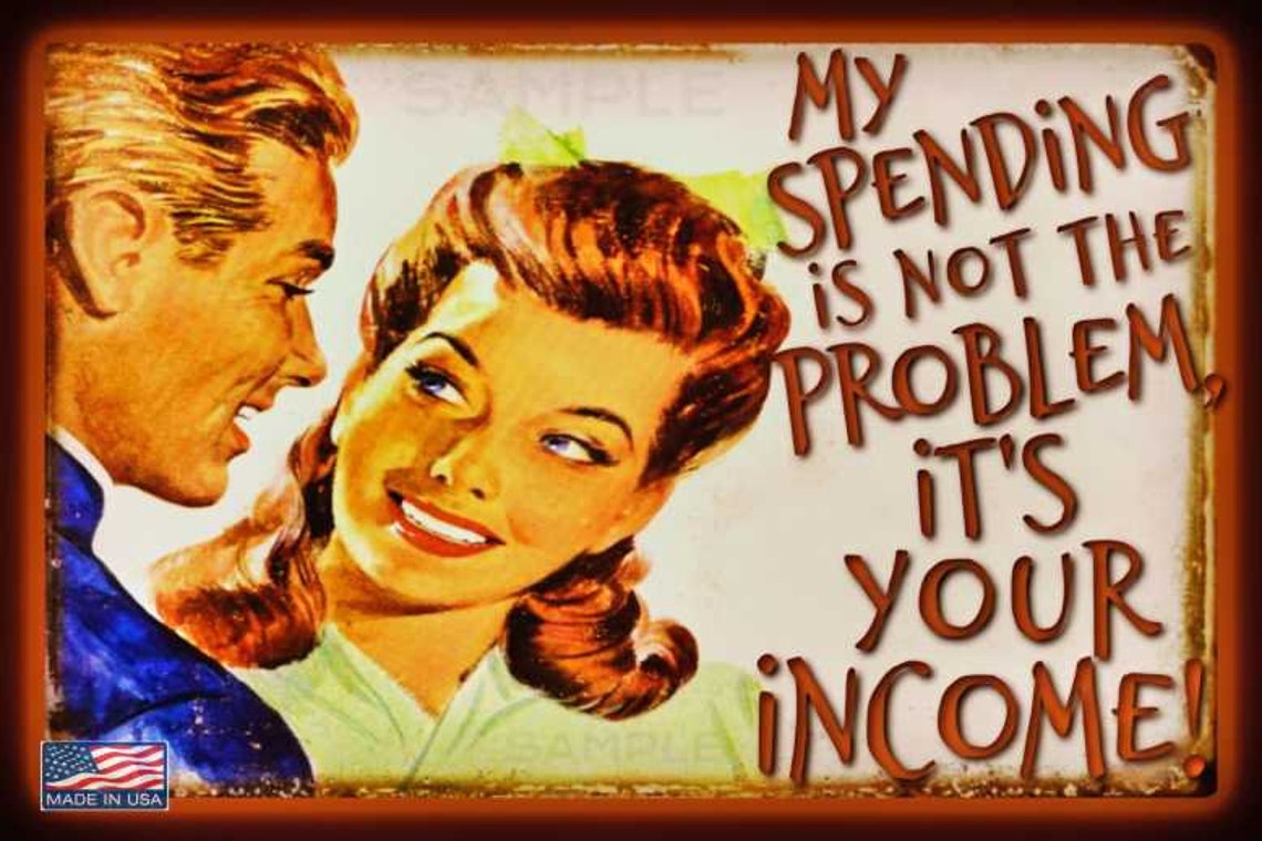 SPENDING PROBLEM! Made in USA 8"x12" Metal Sign Man Cave Bar Garage ...