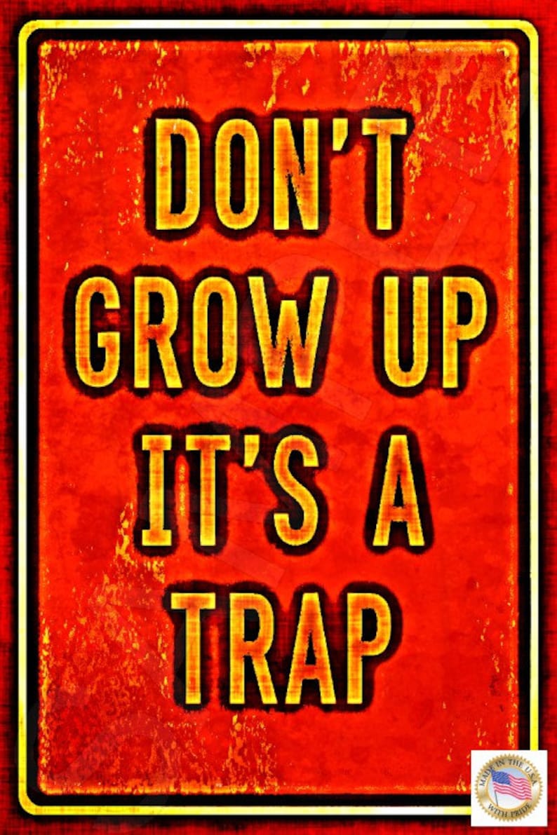 Don't Grow Up Funny Distressed All Weather 8x12 Metal - Etsy