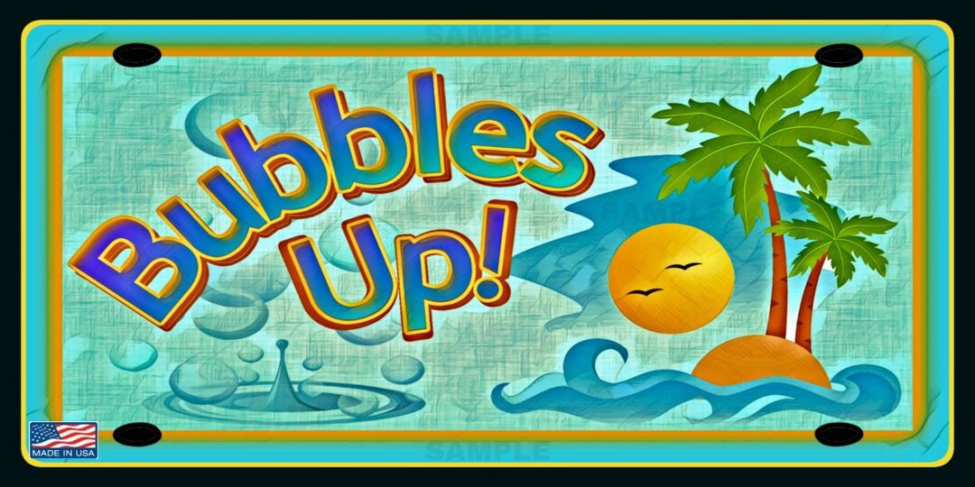6"x12" Metal License Plate BUBBLES UP! Rip Jimmy Buffett Tribute ...