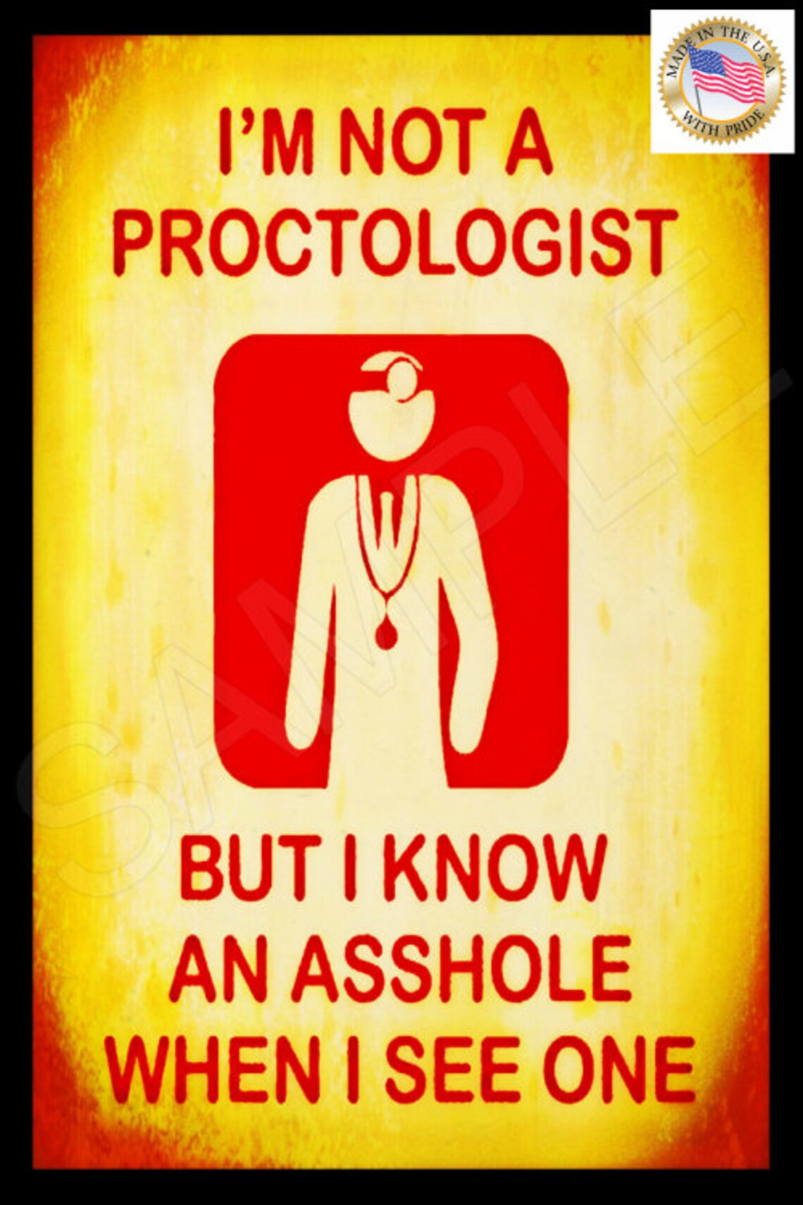 Proctologist Made in USA 8x12 Metal Sign Man Cave - Etsy