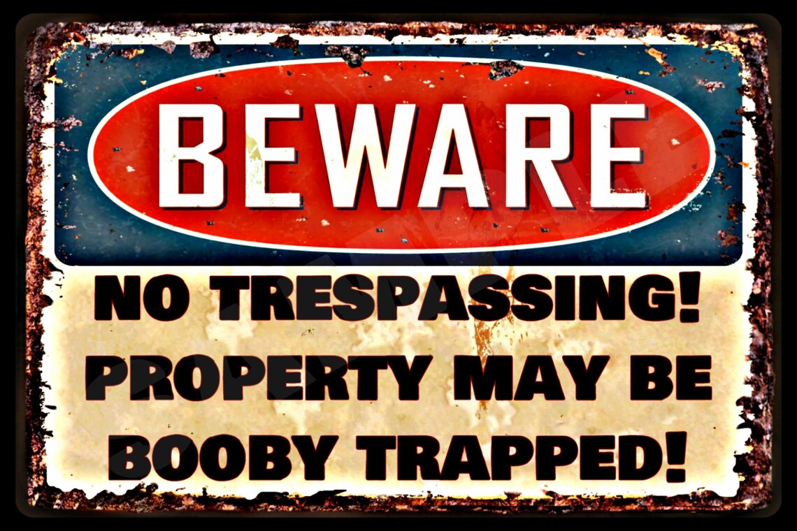 World's Best No Trespassing Sign! Made in USA Metal Sign Man Cave Bar ...